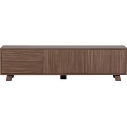 Lowboard Woood "Seppe TV-Kommode", braun, B:160cm H:42cm T:44cm, FSC-zertifizierter Holzwerkstoff, Sideboards, Lowboard, Walnussfurnier mit deutlich sichtbarer Maserung, H 42 cm x B 160 cm