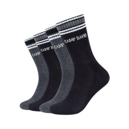 ABS-Socken CAMP DAVID "cushioned", Herren, Gr. 39-42, schwarz (schwarz schwarz), Baumwollmischung, unifarben mit Farbeinsatz, elastisch, Socken, mit verstärktem Zehenbereich