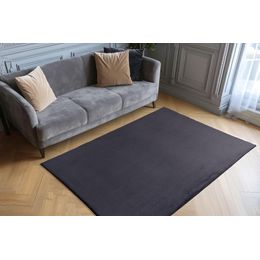 Fellteppich Obsession "Infinity 200", grau (anthrazit), B:160cm H:40mm L:230cm, Polyester, Teppiche, Fellteppich, Kunstfel, Uni Farben, Kaninchenfell Haptik, supersoft
