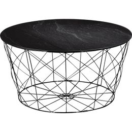 Couchtisch Salesfever "Caorle Coffeetable: Harmonisches Wohnambiente", schwarz (schwarz, schwarz, schwarz, schwarz), B:80cm H:45cm T:80cm, Tische, Stilvolles Korbgestell