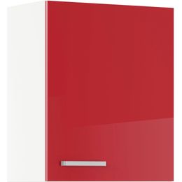 Hängeschrank IMPULS KÜCHEN ""Turin", Breite/Höhe: 60/72,3 cm", rot (rot hochglanz), B:60cm H:72,3cm T:34,5cm, Holzwerkstoff, Schränke, vormontiert, mit Drehtüren, mit verstellbaren Fachböden