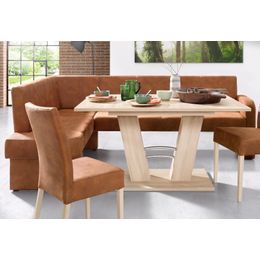 Eckbank Home Affaire "Umag", braun (cognac), B:210cm H:89cm T:160cm, 100% Polyester Primabelle ( Microfaser );100% Polyester Duncan ( Luxus-Microfaser), Sitzbänke, 210 x 60 cm