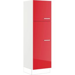 Seitenschrank IMPULS KÜCHEN ""Turin", Breite/Höhe: 60/190,7 cm", rot (rot hochglanz), B:60cm H:190,7cm T:57,9cm, Holzwerkstoff, Schränke, vormontiert, mit Drehtüren, mit verstellbarem Fachboden