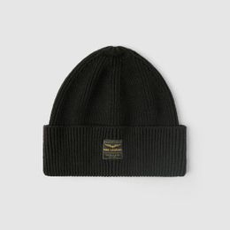 PME-Legend Beanie PME LEGEND, Damen, schwarz, Strick, Materialmix, unifarben, Mützen Beanie, mit Logo Stickerei