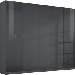 Drehtürenschrank Rauch "Kleiderschrank Schrank Garderobe TOPSELLER OTELI inkl. Inneneinteilung", grau (graumetallic, hochglanz effektgrau), B:226cm H:210cm T:54cm, Holzwerkstoff, Schränke, mit zusätzlichen Einlegeböden, optional mit Spiegel MADE IN GERMANY, Topseller