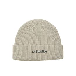 Jack & Jones Beanie JACK & JONES "JACSOHO BEANIE SN", Damen, moonbeam, Strick, Baumwollmischung, unifarben, Mützen Beanie