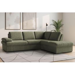 Sit & More Ecksofa SIT & MORE "Moreno L-Form, B: 238 cm", gr&uuml;n (olive), B:238cm H:82cm T:202cm, 100% Polyester, Sofas, Ecksofa, mit Armteilverstellung, optional Bettfunktion