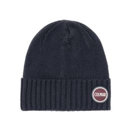 Beanie COLMAR "UNISEX HAT", Damen, blau (marine), Strick, Kunstfaser, unifarben, M&uuml;tzen Beanie, mit breitem Umschlag