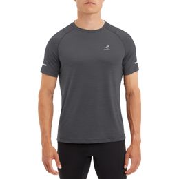 Laufshirt Energetics "He.-T-Shirt Ailo SS M", Herren, Gr. XL, grau (melange, anthrazit, a), Obermaterial: 88% Polyester, 12% Elasthan, Rundhals, Raglanärmel angesetztes Bündchen, Shirts