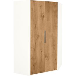 Eckkleiderschrank wimex "Level by fresh to go", weiß (weiß, plankeneichefarben), H:216cm, Schränke