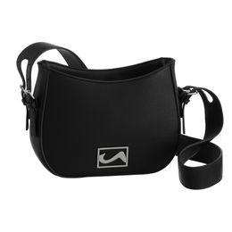 Schultertasche Ara "NADINE", Damen, Gr. B/H/T: 25cm x 21cm x 7cm, schwarz, Lederimitat, Taschen, Saddle-Bag, Schultertasche mit Reißverschluss