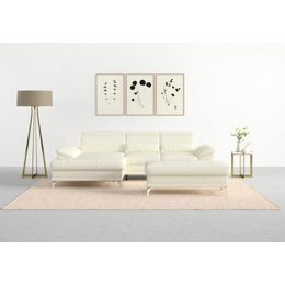Sit & More Ecksofa SIT & MORE "Cabrio L-Form, B: 295 cm, mit Sitztiefen-, Arm- & Kopfteilverstellung", wei&szlig; (altwei&szlig;), B:295cm H:87cm T:180cm, Sofas, Ecksofa, 2 Nierenkissen, Federkern, optional Bettfunktion und Stauraum