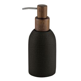 Seifenspender Kleine Wolkeschwarz, Bambus, Polyresin (Kunststein), Dosierspender, "Harper"