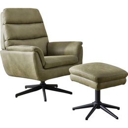 Jockenh&ouml;fer Relaxsessel, B:77cm H:101cm T:90cmolivgr&uuml;n, JOCKENH&Ouml;FER GRUPPE, Wohnzimmer, Sessel, "Valetta", inklusive Hocker, 360 Drehfunktion, TFK-Polsterung