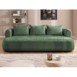Big-Sofa Home Affaire, B:242cm H:78cm T:122,5cmgrün, 100% Polyester, Sofas, "LUSSAC 4-Sitzer Design-Sofa mit Zierkissen, Maße B/T/H: 242/123/78 cm",