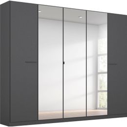 Drehtürenschrank Rauch "Kleiderschrank Schrank Garderobe TOPSELLER OTELI inkl. Inneneinteilung", grau (graumetallic), B:226cm H:210cm T:54cm, Holzwerkstoff, Schränke, mit zusätzlichen Einlegeböden, optional mit Spiegel MADE IN GERMANY, Topseller