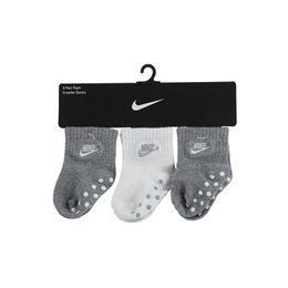 ABS-Socken Nike Sportswear "NHN CORE FUTURA GRIPPER", Mädchen, Gr. 86-92, dk grau heat, Obermaterial: 58% Baumwolle, 37% Polyester, 5% Elasthan, Socken, für Babys und Kinder