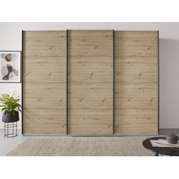 Schwebetürenschrank Rauch "Kleiderschrank Schrank Garderobe TOPSELLER OTELI inkl. Inneneinteilung", braun (eiche artisan), B:271cm H:210cm T:62cm, Holzwerkstoff, Schränke, mit 3 Innenschubladen sowie zusätzlichen Einlegeböden MADE IN GERMANY