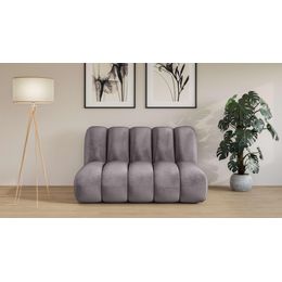 2-Sitzer "Priya Designersofa, moderne Steppung, auch in Boucl&eacute;", grau (dunkelgrau), B:155cm H:84cm T:108cm, 100% Polyester, LeGer Home by Lena Gercke, Sofas, gem&uuml;tlich und modern, B/T/H: 155/108/84 cm