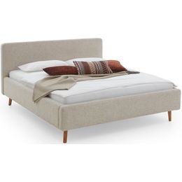 Meise Möbel Polsterbett MEISE.MÖBEL "Mattis", beige, B:201cm H:105cm L:218cm, Bezug Bett: Multicolor (100% Polyester), Betten, Topseller, wahlweise mit Bettkasten