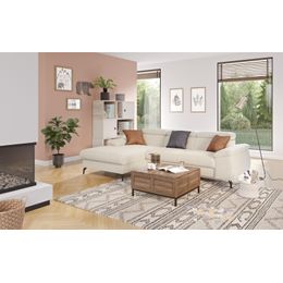 Ecksofa COTTA "Kitty L-Form, B: 242 cm", wei&szlig; (ivory), B:244cm H:72cm T:166cm, 88% POLYESTER (PES) 12% POLYAMID (PA), Sofas, Ecksofa, mit Kopfteilverstellung, optional Bettfunktion & Bettkasten