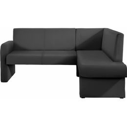 Eckbank Home Affaire "Umag", schwarz, B:190cm H:89cm T:140cm, Holzwerkstoff, Massivholz, Polyester, Sitzbänke, Sitz und Rücken gepolstert, verschiedene Qualitäten