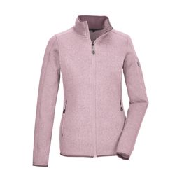 Fleecejacke Killtec "KOW 111 WMN KNT FLC JCKT", Damen, Gr. 38, lila (orchidee), Oberstoff: 100% Polyester, Jacken, Strickfleecejacke, Melange-Optik, Stretch, verschließbare Taschen