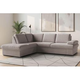 Sit & More Ecksofa SIT & MORE "Moreno L-Form, B: 238 cm", grau (taupe), B:238cm H:82cm T:202cm, 100% Polyester, Sofas, Ecksofa, mit Armteilverstellung, optional Bettfunktion