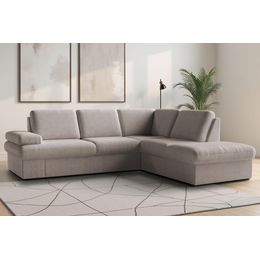 Sit & More Ecksofa SIT & MORE "Moreno L-Form, B: 238 cm", grau (taupe), B:238cm H:82cm T:202cm, 100% Polyester, Sofas, Ecksofa, mit Armteilverstellung, optional Bettfunktion
