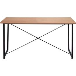 Esstisch Home Affaire "Aage", beige (akazie, dekor, schwarz), B:140cm H:73cm T:70cm, Tische, Esstisch, Akazie-Dekor, Breite 140 cm