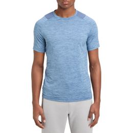 Laufshirt Energetics "He.-T-Shirt Ailo SS M", Herren, Gr. M, blau (melange, navy, blau da), Obermaterial: 88% Polyester, 12% Elasthan, Rundhals, Raglanärmel angesetztes Bündchen, Shirts