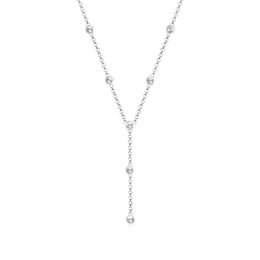 Collierkettchen Elli "Y-Kette 925 Silber, mit Kristallen von Swarovski" Gr. 45, silber, Halsketten, Damen, 45,mit Steinen, Silber 925 (Sterlingsilber), L: 45