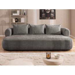 Big-Sofa Home Affaire, B:242cm H:78cm T:122,5cmdunkelgrau, 100% Polyester, Sofas, "LUSSAC 4-Sitzer Design-Sofa mit Zierkissen, Maße B/T/H: 242/123/78