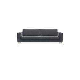 3-Sitzer FLEXLUX "Fiore, super Sitzkomfort durch Kaltschaum im Sitz", grau (soft grau), B:229cm H:85cm T:92cm, 100% Polyester, Sofas, breite Armlehnen, F&uuml;&szlig;e Alu+ Eiche