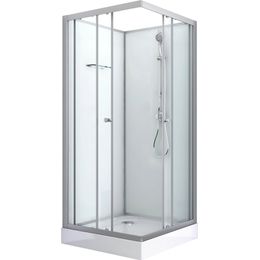Komplettdusche Sanotechnik "FORTE", silber (matt), B:90cm H:203cm T:90cm, Duschkabinen, quadratisch