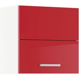 Faltlifthängeschrank IMPULS KÜCHEN ""Turin", Breite/Höhe: 60/57,9 cm", rot (rot hochglanz), B:60cm H:57,9cm T:34,5cm, Holzwerkstoff, Schränke, vormontiert, mit Falt-Lifttür, mit verstellbarem Fachboden
