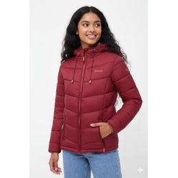Steppjacke Bench. "JIYRA", Damen, Gr. 36, cranberry, Steppware, Obermaterial: 100% Nylon. Futter: 100% Polyester, colorblocking, unifarben mit Farbeinsatz, ohne Ausschnitt, Jacken, leichte, taillierte Übergangsjacke mit breiter Steppung und Kapuze