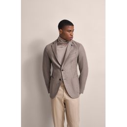 Sakko Bugatti, Herren, Gr. 56, beige, 40% Wolle, 30% Polyamid, 30% Lyocell, unifarben, slim fit, Manschette, Sakkos Sakko, in moderner Optik