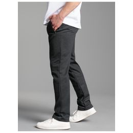 Sweathose TRIGEMA "TRIGEMA Freizeithose aus Sweat-Qualität", Herren, Gr. L, US-Größen, grau (anthrazit, melange), 70% Baumwolle, 30% Polyester, Hosen Sweathose
