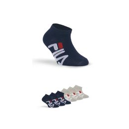 Sneakersocken Fila "JUNIOR UNISEX INVISIBLE SOCKS", M&auml;dchen, Gr. 27-30, blau (navy grau), diverse Faserarten, unifarben, normal, Socken Sneakersocken, mit Logoschriftzug seitlich