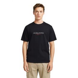 Jack & Jones T-Shirt JACK & JONES "JORBILLYBURG TEE SS CREW NECK FST", Herren, Gr. S, schwarz, Jersey, Obermaterial: 100% Baumwolle, bedruckt, regular fit normal, Rundhals, Shirts