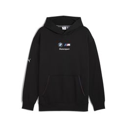 Hoodie Puma "BMW M Motorsport Essentials Fleece Hoodie Herren", Herren, Gr. L, schwarz, Obermaterial: 68% Baumwolle, 32% Polyester; Kapuzenfutter: 100% Baumwolle; Rippe: 97% Baumwolle, 3% Elasthan, relaxed fit, Rundhals, Sweatshirts