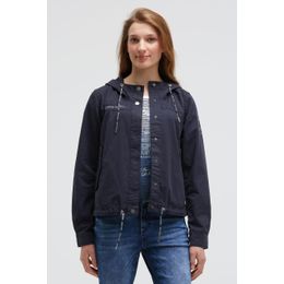 Outdoorjacke SOCCX, Damen, Gr. M, blau, Twill, Material: 100% Baumwolle, regular fit kurz, eingesetzt 1-Knopf-Manschette, Jacken Outdoorjacke