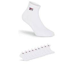 Kurzsocken Fila "UNISEX QUARTER PLAIN SOCKS", Herren, Gr. 35-38, weiß, Baumwollmischung, unifarben, normal, Socken, mit Logo-Schriftzug