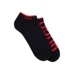Sneakersocken HUGO UNDERWEAR "2P AS LOGO CC W", Damen, Gr. 35-38, schwarz (schwarz, rot), Baumwollmischung, Socken