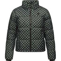 Winterjacke Ragwear "Serah Print", Damen, Gr. M (38), grau (graugr&uuml;n), Au&szlig;enmaterial: 100% Polyester. Innenfutter: 100% Polyester. Wattierung: 100% Polyester, gerade h&uuml;ftlang, hoch geschlossener Ausschnitt, &Auml;rmel ohne &Auml;rmelschlitz Rippstrickb&uuml;ndchen, Jacken Winterjacke, wasserdichte Winter Steppjacke mit Hahnentritt Muster