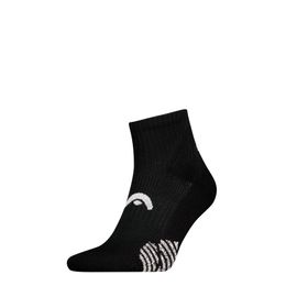 Kurzsocken Head "Head PADEL QUARTER 1P", Herren, Gr. 39-42, schwarz, Materialmix, unifarben, elastisch, Socken, mit atmungsaktivem Stoffeinsatz