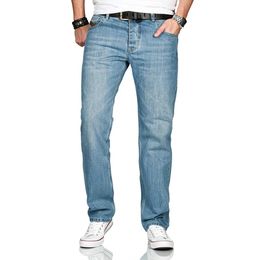 Comfort-fit-Jeans Alessandro Salvarini "ASMarco", Herren, Gr. W42 L32, L&auml;nge 32, blau (as200, hellblau), Obermaterial: 100% Baumwolle, Jeans, mit geradem Bein