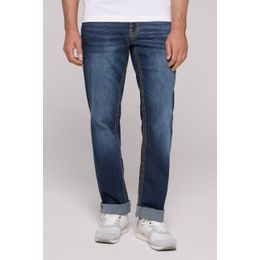 Comfort-fit-Jeans CAMP DAVID, Herren, Gr. 30, L&auml;nge 32, blau, Denim/Jeans, Material: 45% Baumwolle, 28% Lyocell, 18% Polyester, 8% Viskose, 1% Elasthan, Zusatz: Enth&auml;lt nichttextile Teile tierischen Ursprungs (Badge), Abriebeffekte, comfort fit, Jeans, mit zwei Leibh&ouml;hen
