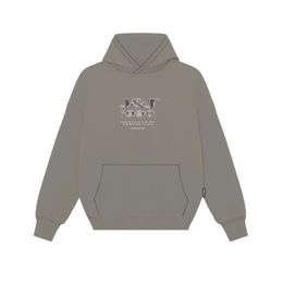 Jack & Jones Kapuzensweatshirt JACK & JONES "JCOSTANCE TEXT PRINT SWEAT HOOD", Herren, Gr. XXL, vetiver detail:jj, angeraute Sweatware, Obermaterial: 70% Baumwolle, 30% Polyester, relaxed fit normal, Rippb&uuml;ndchen, Sweatshirts